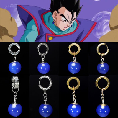 Son Goku Cosplay Earrings Vegetto Potara Blue Son Gohan Earring | eBay