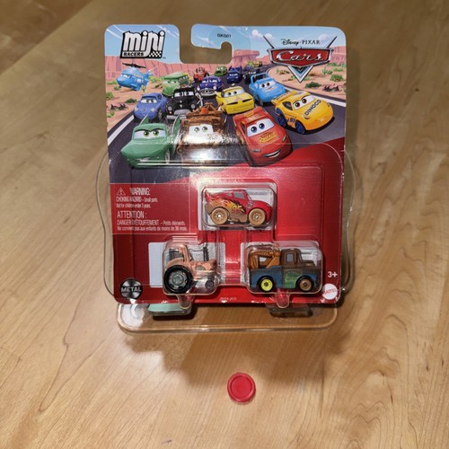 DISNEY PIXAR CARS MINI RACERS TRACTOR, MUDDY LIGHTNING McQUEEN. MATER ...