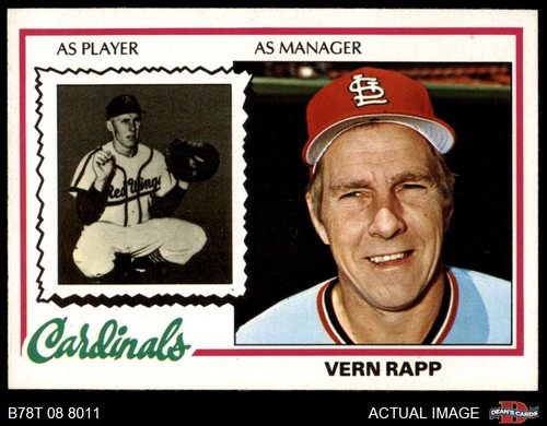 1978 Topps #324 Vern Rapp Cardinals RC MANAGER 6 - EX/MT | eBay