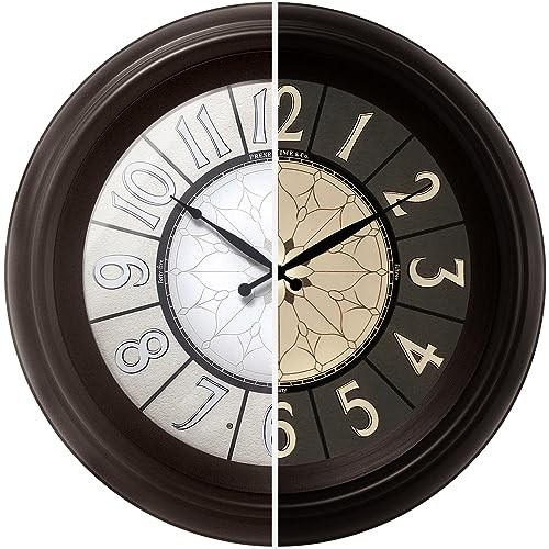 & Co. 18" Luminous Large Wall Clock, Oil Rubbed Bronze Finish, Night Light, | eBay