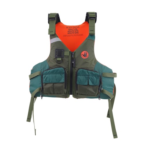 Body Glove Adult Fishing PFD Life Jacket and Vest, Zipper,Unisex, Dual ...
