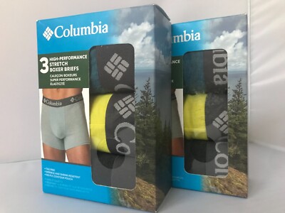 Columbia Men's 3 Pack Multicolor High Performance Stretch Boxer Briefs ...