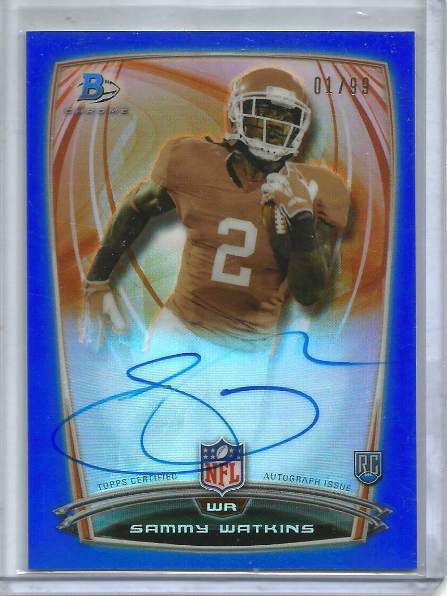 Sammy Watkins 2014 Bowman Chrome Blue Refractor Autograph Rookie #01/99 ...