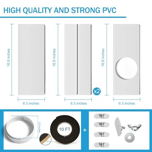 Portable Air Conditioner Window Kit with Coupler Adjustable Window Seal ...