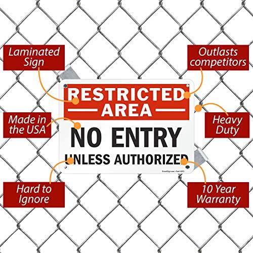 - S-0921-AL-10 "Restricted Area - No Entry Unless Authorized" Sign | 7 ...