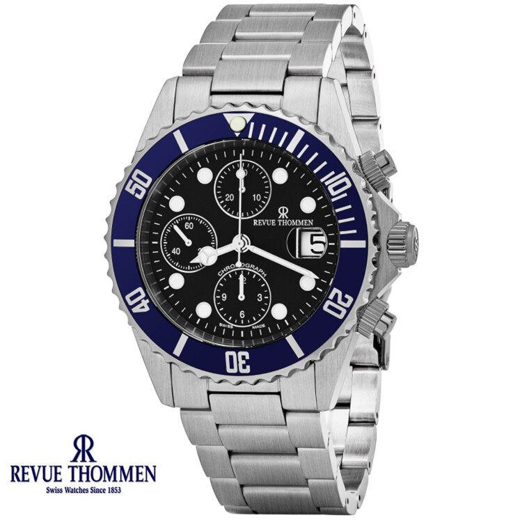 Revue Thommen 17571.6135 XL Diver Automatic black blue silver Men's ...