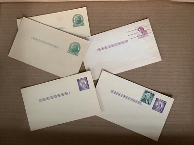 5 Vintage Pre-stamped Blank Postcards "Unused" Assorted .01-.04 cent ...