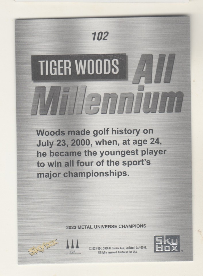 2023 Skybox Metal Universe Champions ALL MILLENIUM AQUA #102 TIGER ...