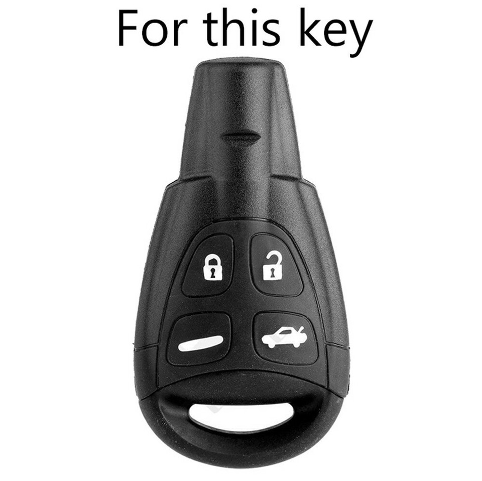 Silicone Key Case Cover For SAAB 9-3 9-5 93 95 Remote Fob Shell Skin ...