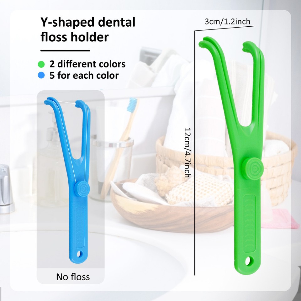 10Pcs Dental Floss Holder Y Shape Plastic Dental Floss Rack Reusable ...