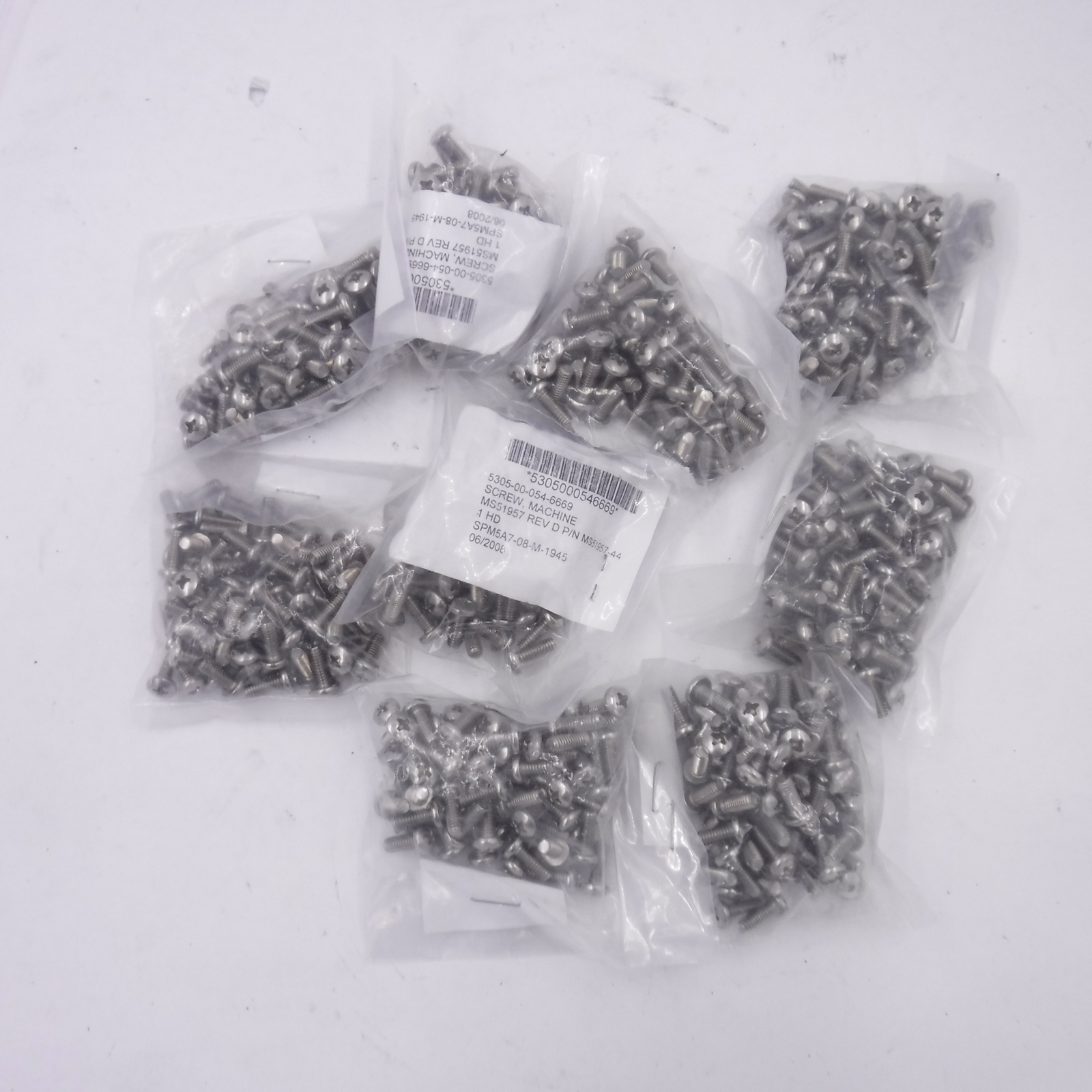 Lot of 500 MS51957-44 MIL Pan Head Phillips Machine Screw 8-32 x 7/16 ...