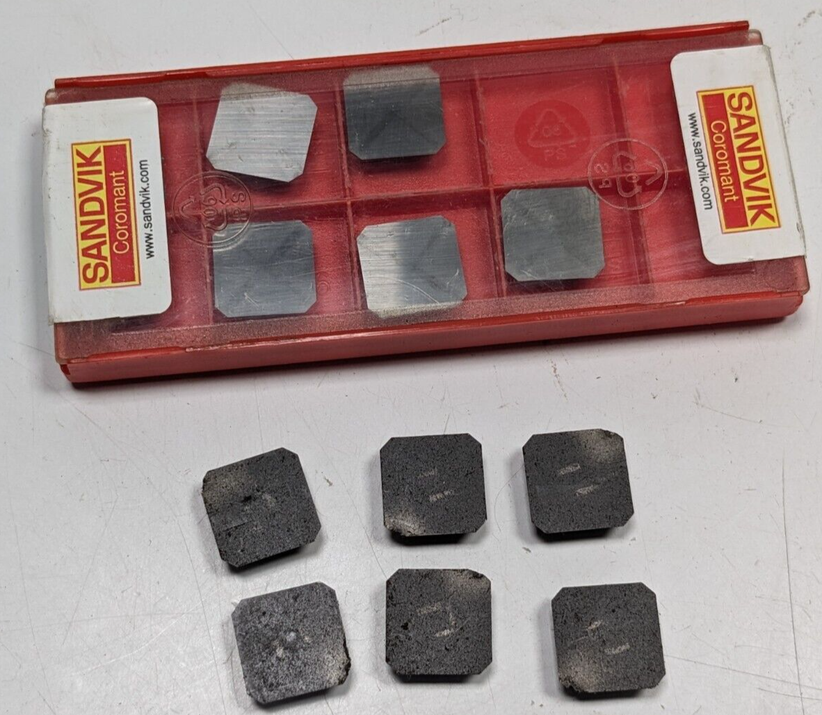 Lot of SANDVIK Carbide Inserts x7 NEW x6 Used SEMN 12 04 AZ H13A - SEM ...