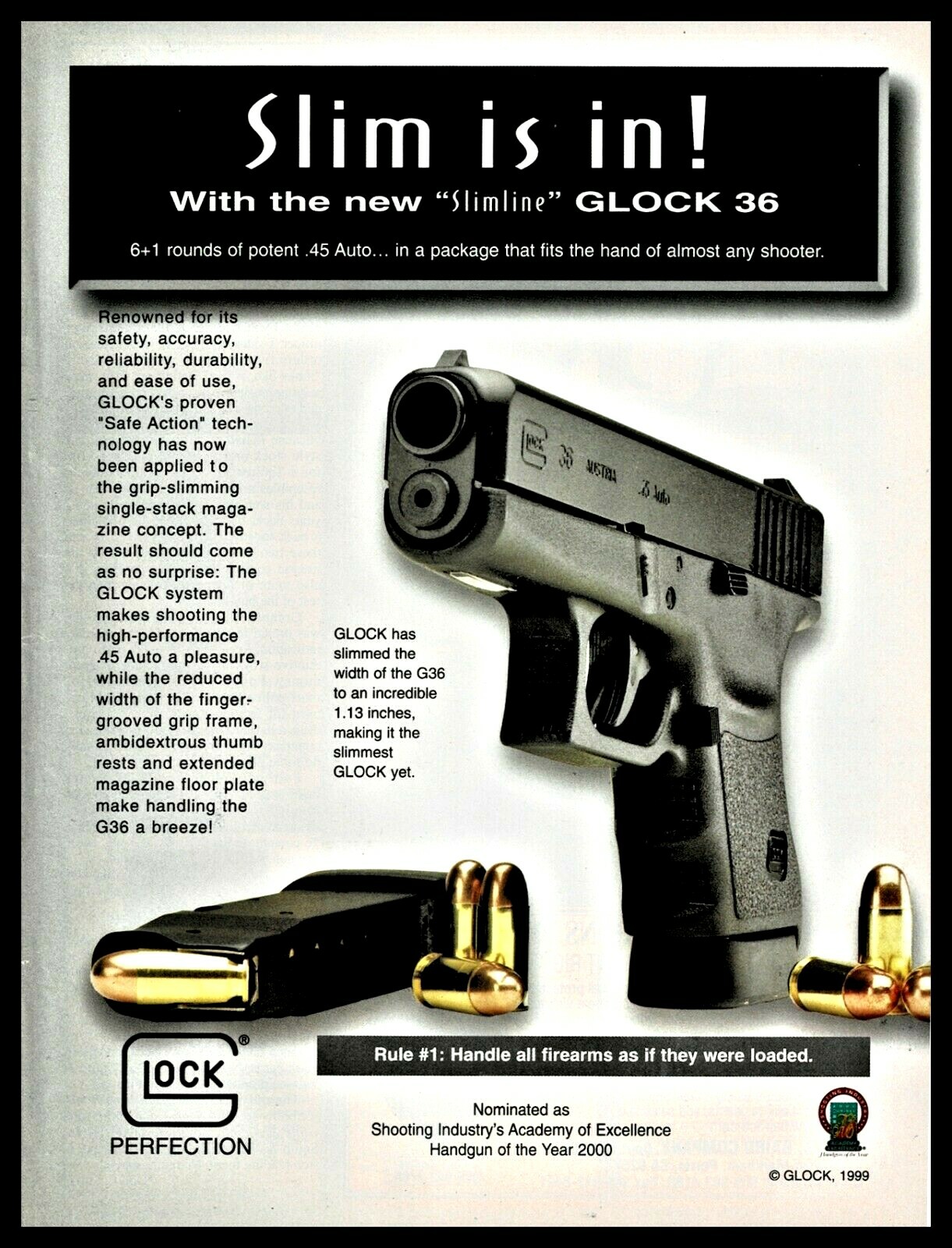 2000 GLOCK 36 .45 Pistol Photo AD Gun Advertising | eBay