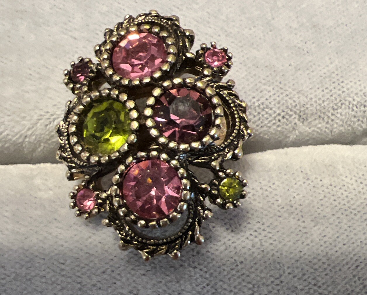 SARAH COVENTRY Vintage Multi-Color Rhinestone Ring - Gem