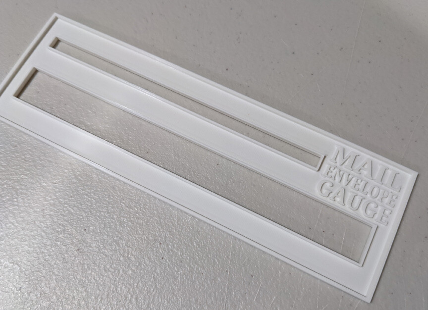 USPS measurement tool, flat envelope thickness gauge, mail shipping ...