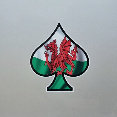Wales Welsh Dragon Cymru Flag Ace of Spades Vinyl Sticker Decal For Car ...