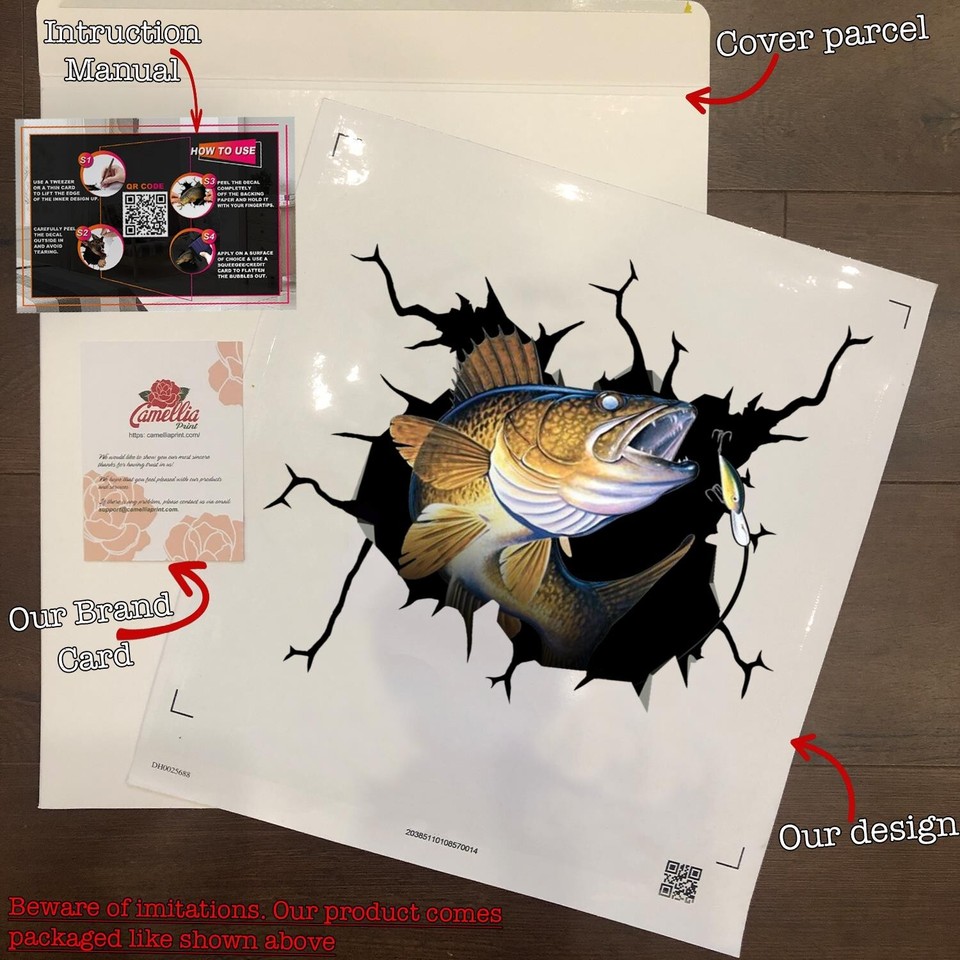 Walleye Fish Stickers For Windows Walleye Fishing Car Decal Meme For ...