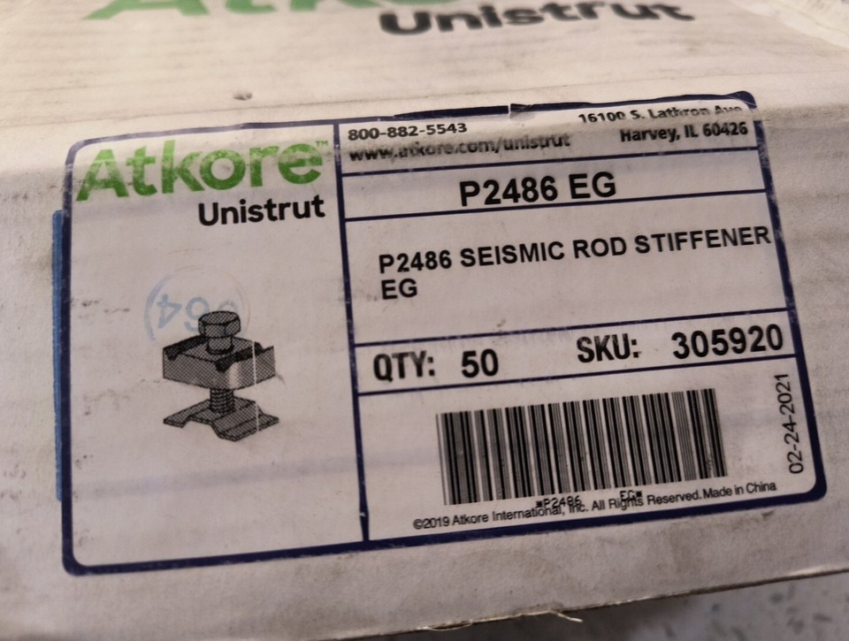 Atkore Unistrut Seismic Rod Stiffener P2486 EG Box Of 50 Jce Office | eBay
