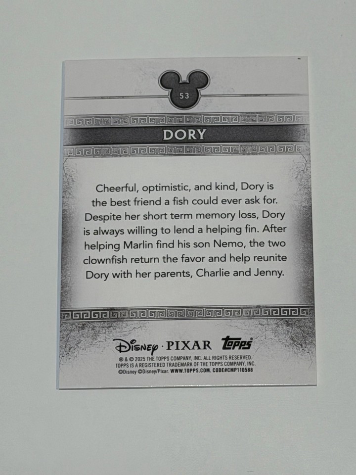 2025 NYCCC Disney TOPPS Mint Dory Finding Nemo | eBay