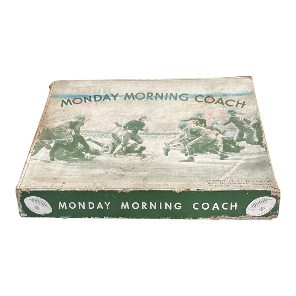 Vintage 1930s Monday Morning Coach Football Board Game w Game Cards Old ...