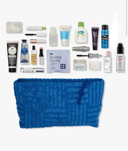 Ulta Beauty 20 Pcs Makeup Skincare Deluxe Samples Gift Set Blue Bag | eBay