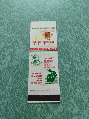 Vintage Matchbook Ephemera Collectible Y12 fort Lauderdale Florida ...