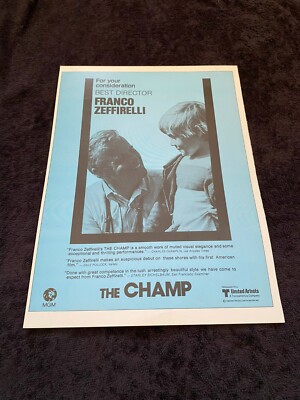 THE CHAMP 1979 Oscar ad Ricky Schroder, Zeffirelli THE ELECTRIC ...