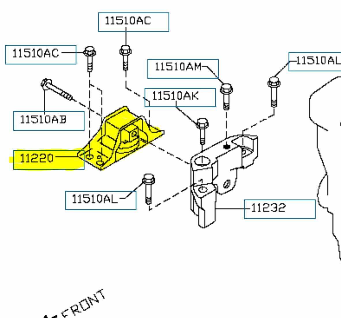 Genuine Nissan 11210AX60A INSULATOR ENGINE MOUNTING FRONT 11210-AX60A ...