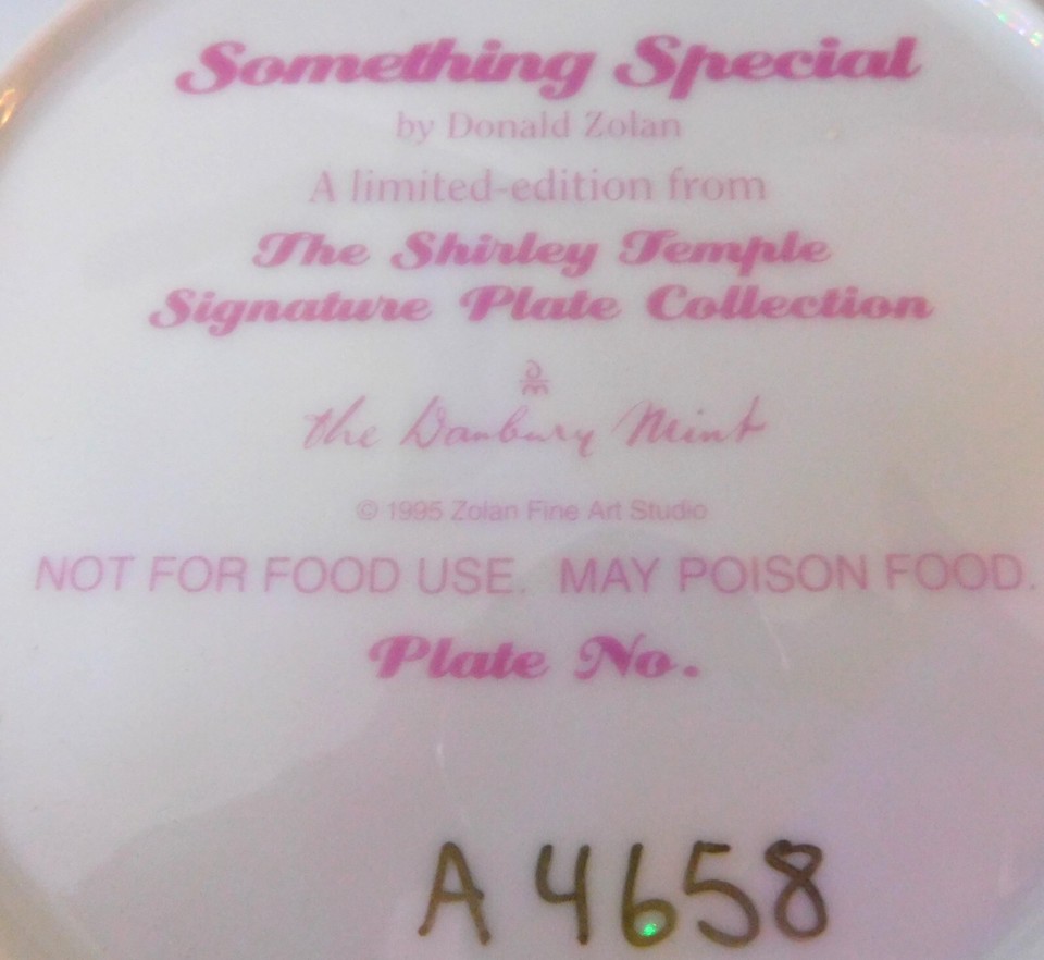 Shirley Temple Signature Plate Collection, COA's Danbury Mint: Pick N ...