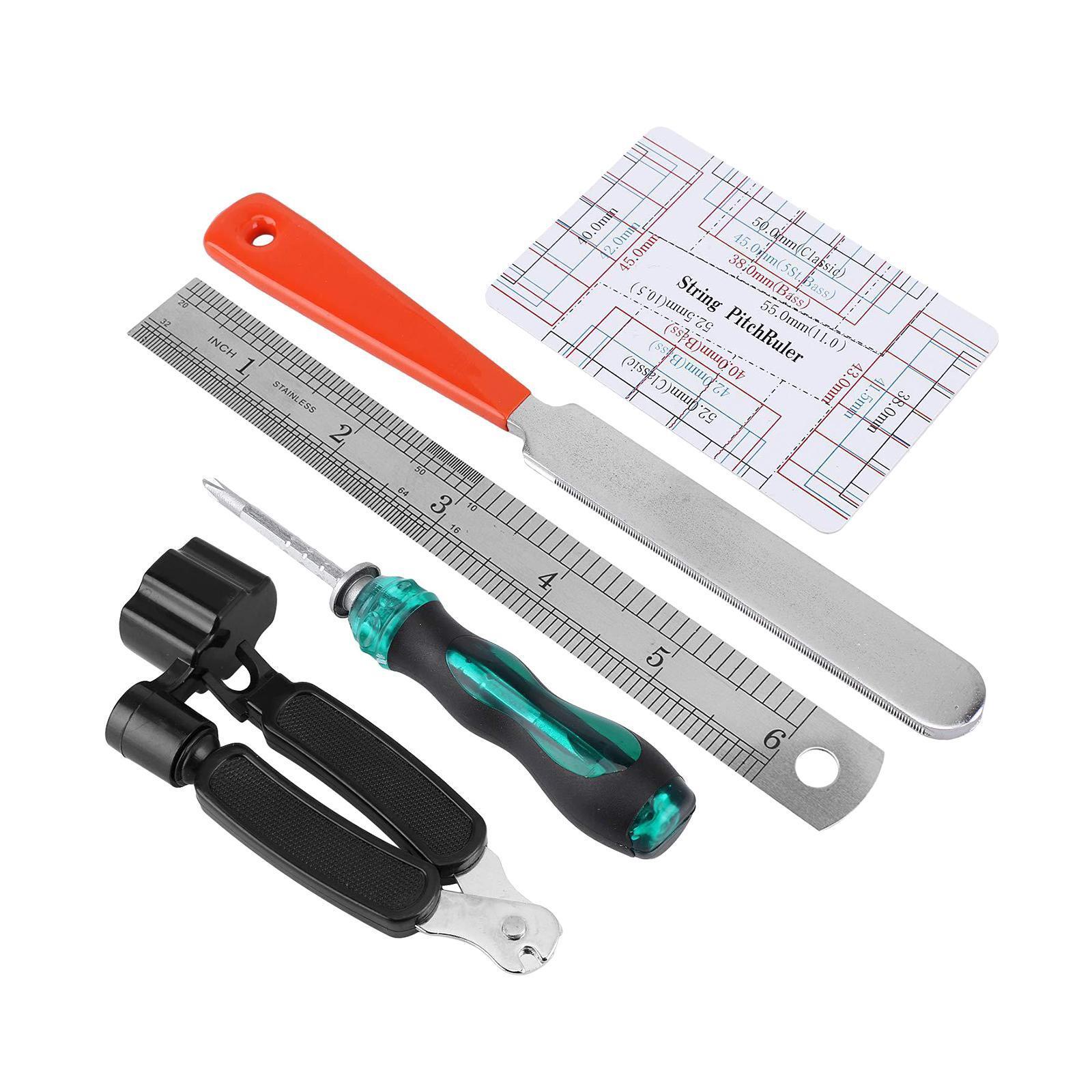 Guitar Repairing Tool Kits 20Pcs String Action Ruler Gauge Measuring ...