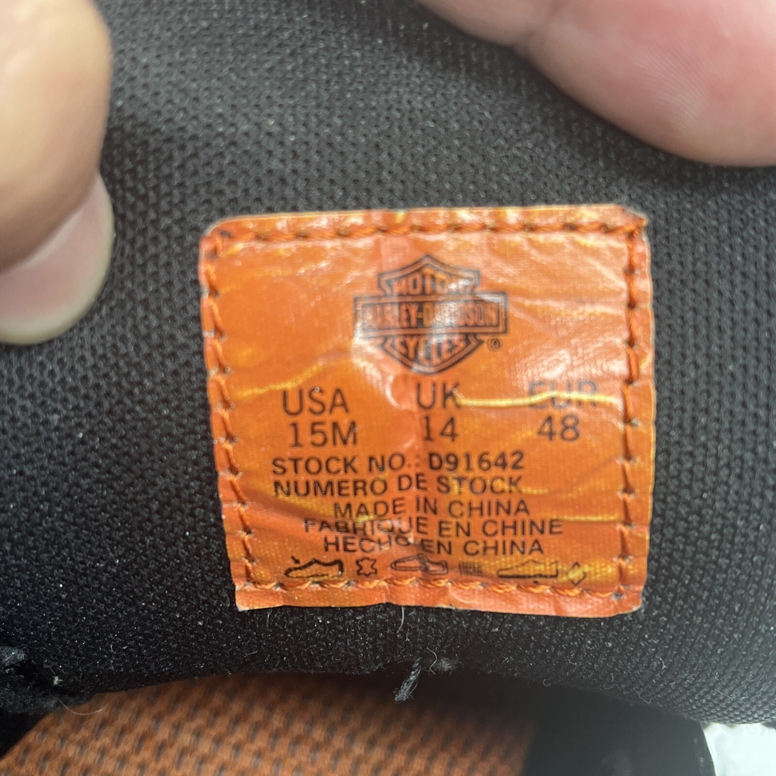 Harley Davidson Mens Stealth Black Leather Lace D9164… - Gem