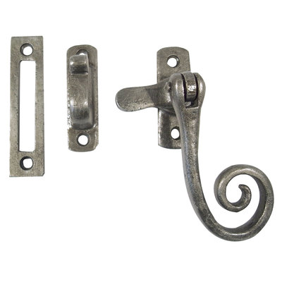 Casement Window Fastener Hook and Mortice Plate Traditional Pewter Cast ...