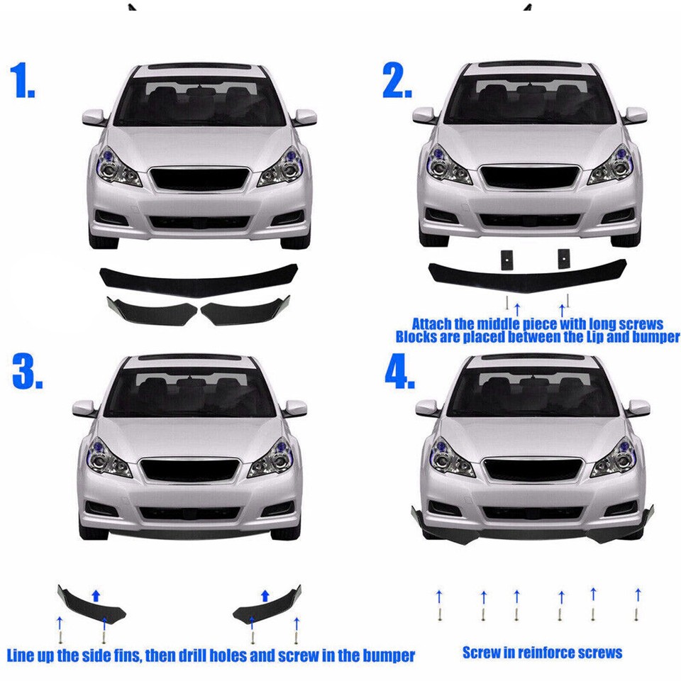 Front Bumper Lip Spoiler Splitter Car Body Kits Rear For Infiniti Q50 ...