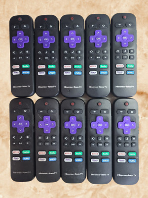 Lot of 10 OEM Genuine Hisense Roku TV Remote Netflix, Hulu, Roku, Vudu ...