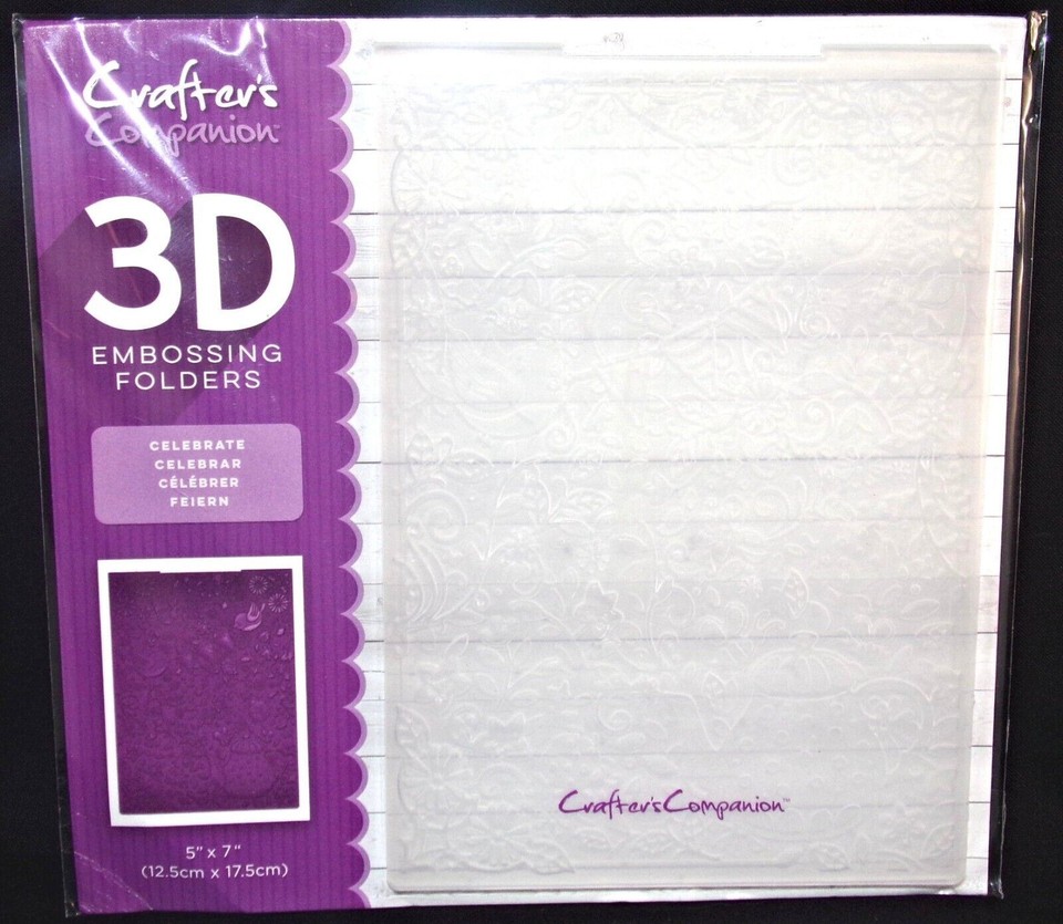 Gemini 3D Celebrate Embossing Folder Size 5x7 New Crafters Companion ...