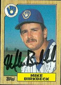 Mike Birkbeck autographed Baseball Card (Milwaukee Brewers) 1987 Topps ...