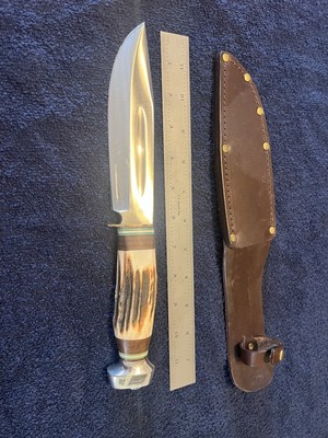 Vintage Hubertus Stag Solingen Germany Bowie Knife Factory Edge | eBay