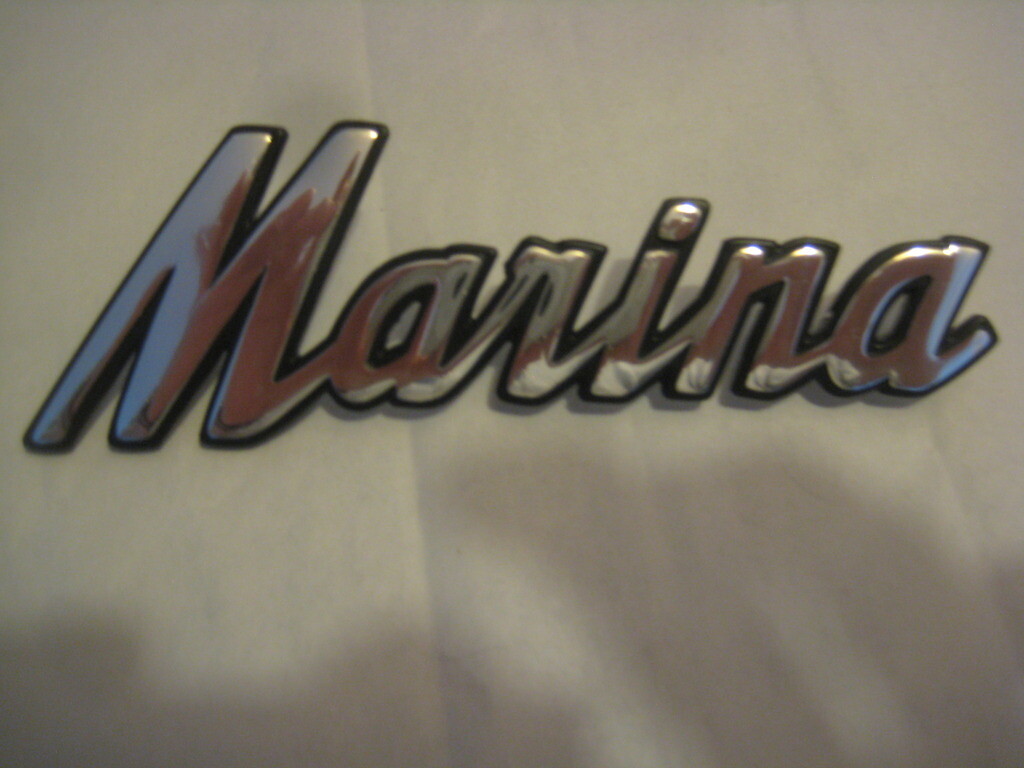 Morris Marina cursive name badge Car name medalion Morris Motor Co. | eBay