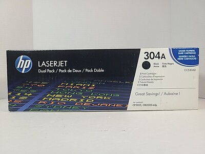 Genuine HP 304A Black LaserJet Printer - Dual Pack Cartridge | eBay