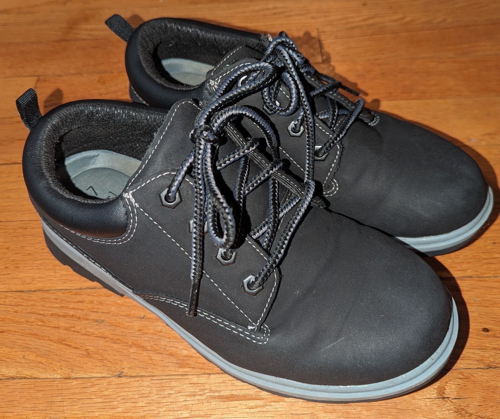 Mens George Brand Size 7 Black Rugged Casual Lace Up Shoes Memory Foam ...