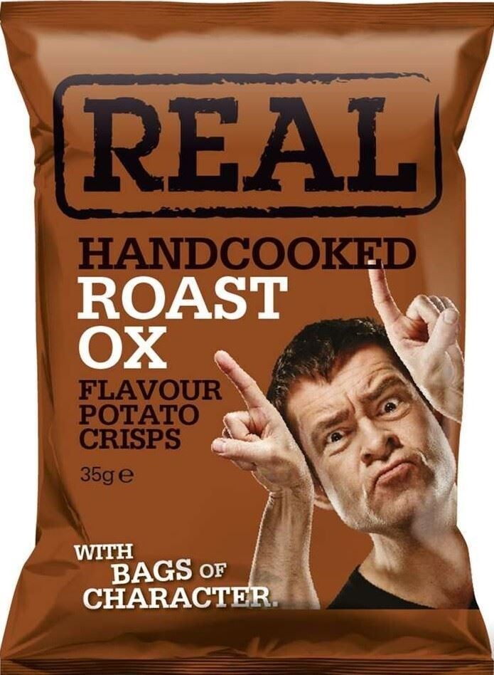Real Handcooked Crisps Roast Ox Flavour Potato Crisps 24 X 35g Full ...