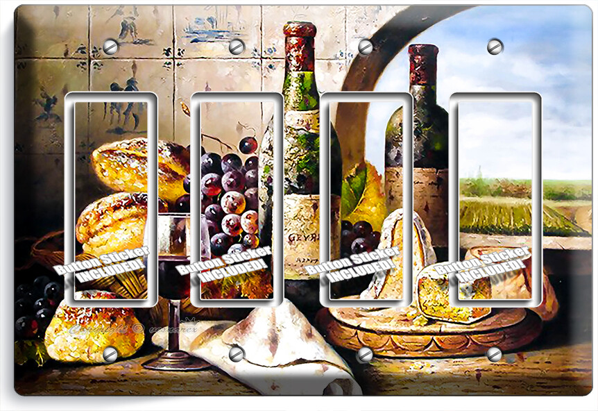 FRENCH FARM AGED WINE CHEESE GRAPES BREAD LIGHT SWITCH OUTLET PLATES ...