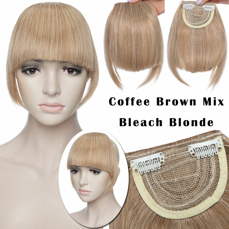 Straight Front Bangs Fringe Piece Clip In Hair Extensions Remy style ...