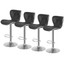 Set of 4 Shell Back Bar Stools Adjustable Swivel PU Leather Stool with ...