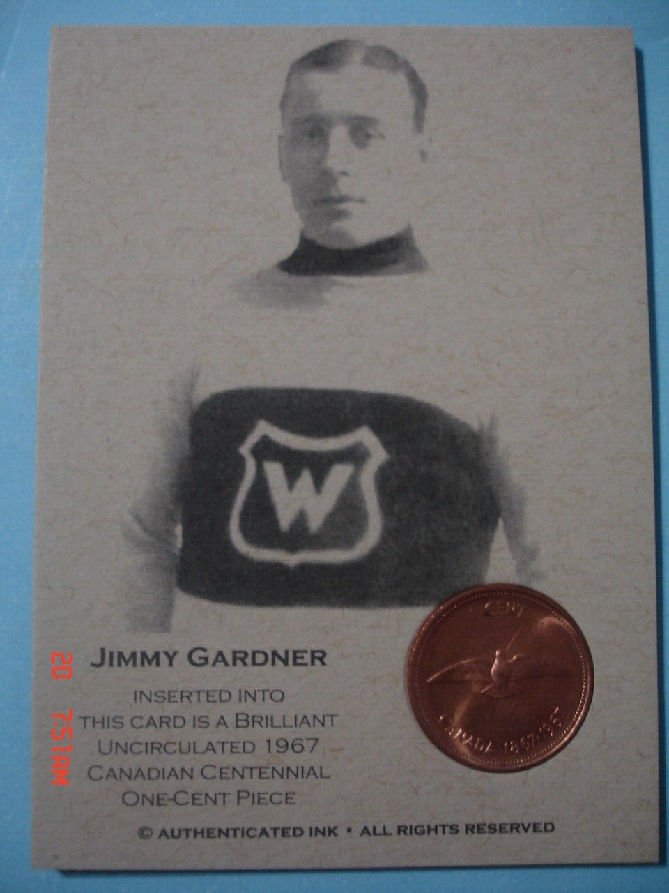 1967 Gypsy Oak/Authenticated Ink Canadian Centennial "Coin Card" Jimmy ...