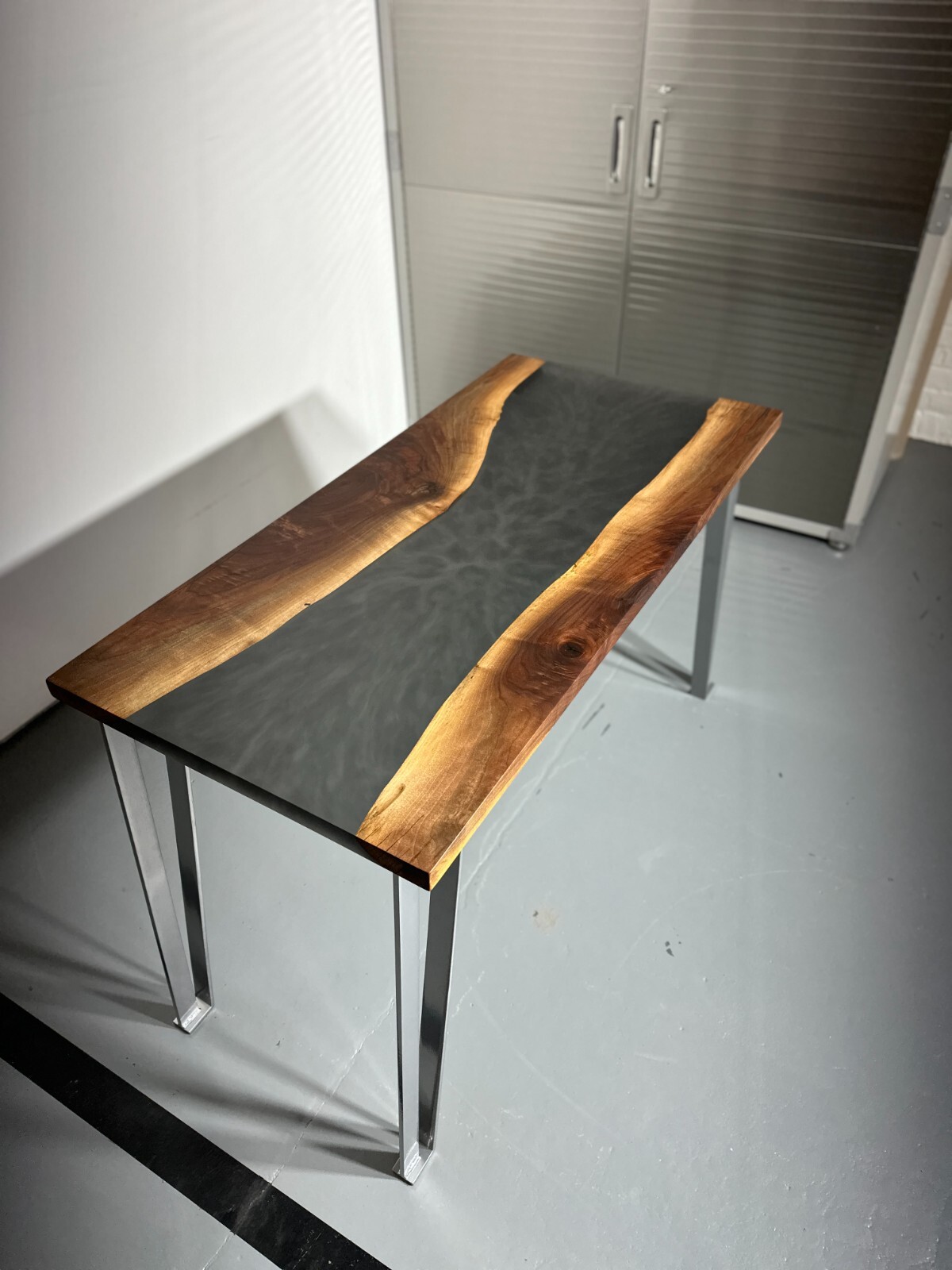 One of a kind sleek and stylish Black Walnut and Epoxy Resin computer ...