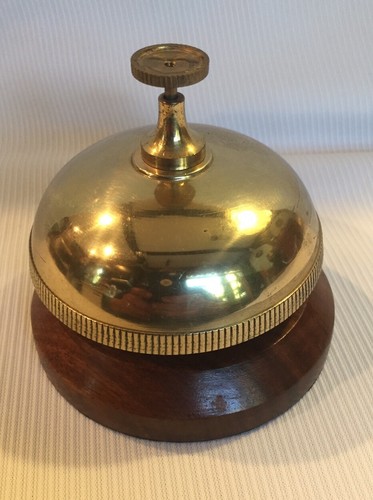 Vintage Bombay Brass Service Bell with Wood Base | eBay