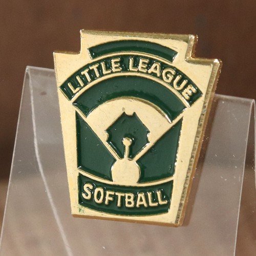 Little League Softball Collectors Enamel Lapel Pin Green Gold Tone ...
