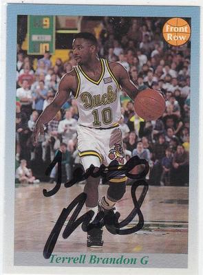 TERRELL BRANDON Autographed Signed 1991 card Oregon Ducks COA | eBay