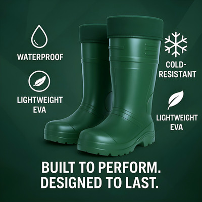 Lightweight EVA Thermal Boots -35°C | Hunting & Outdoor Wellies Green 7 ...